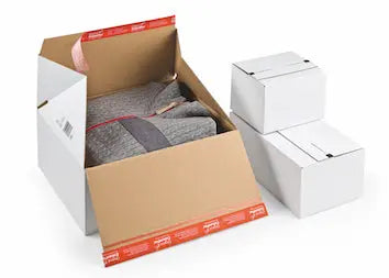 Premium white return shipping box with double seal tape